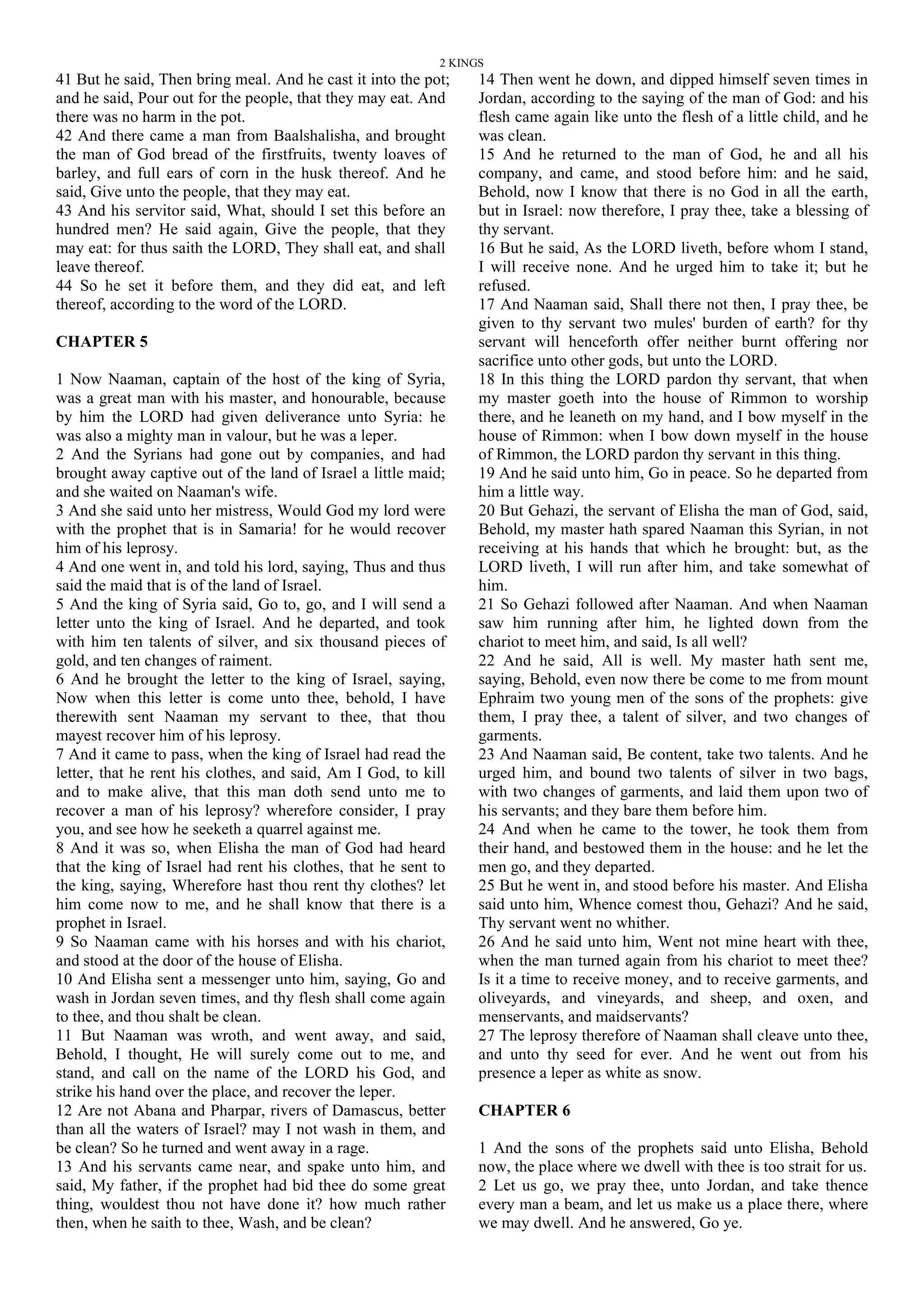 English The Book Of 2nd Kings King James Bible Pdf