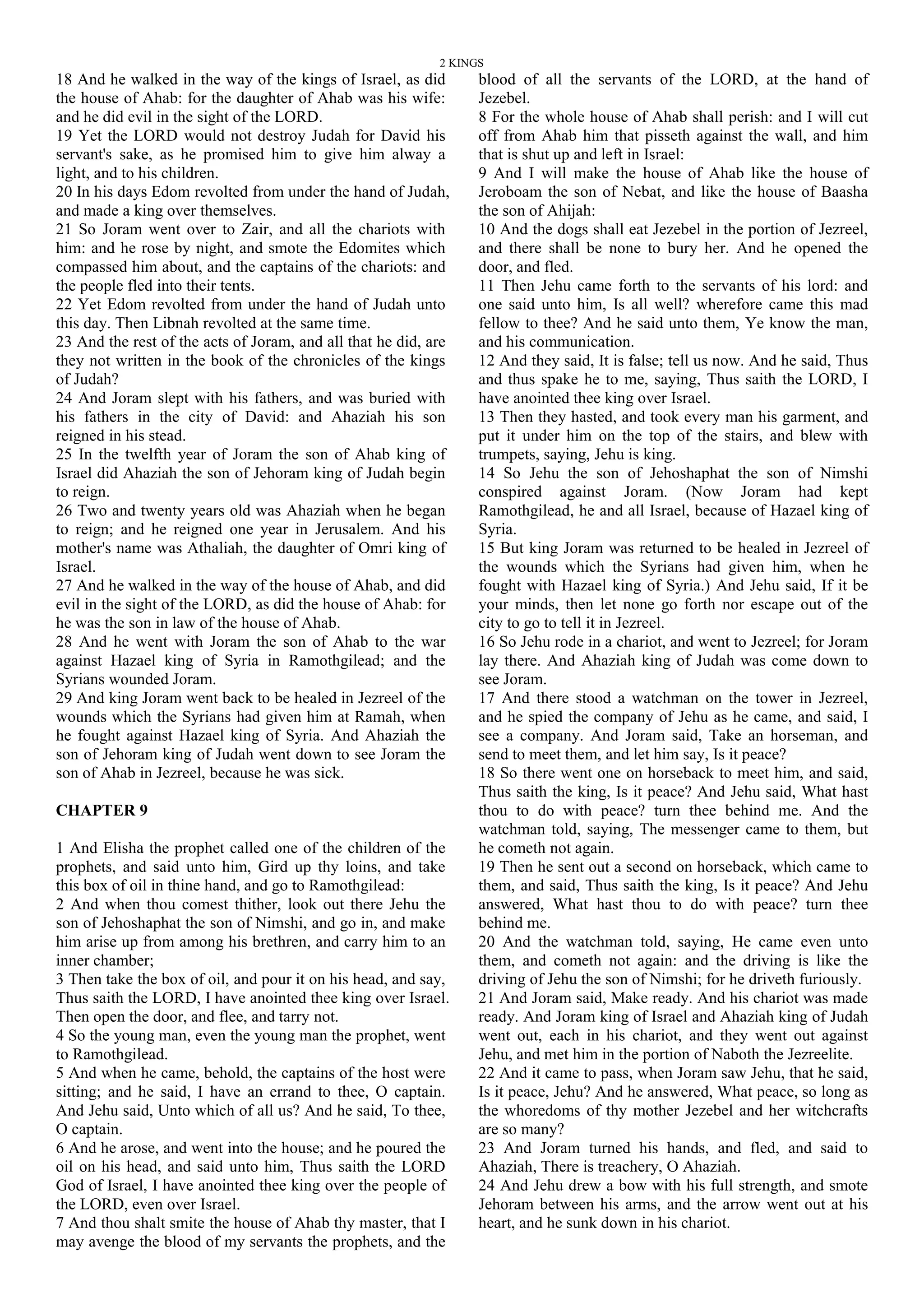 English The Book Of 2nd Kings King James Bible Pdf