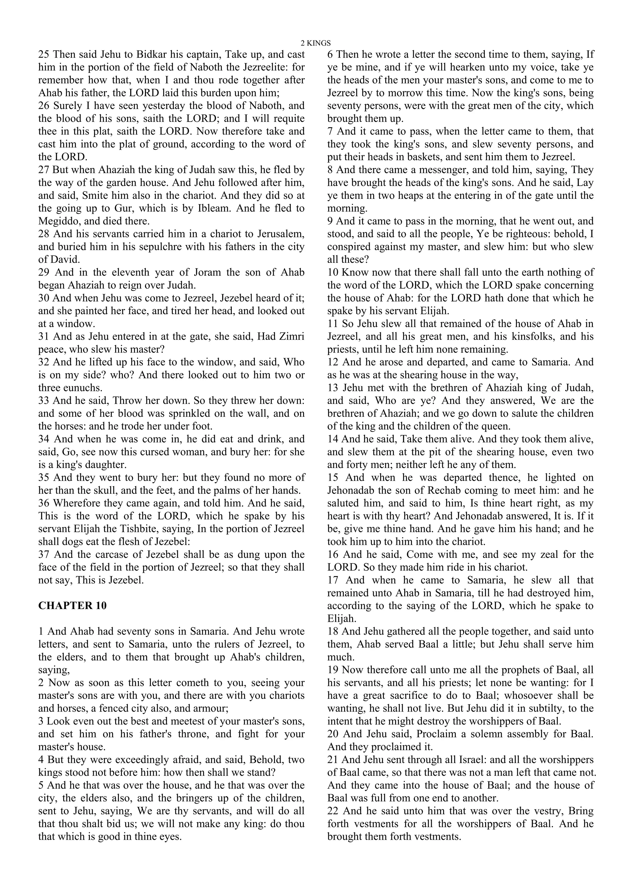 English The Book Of 2nd Kings King James Bible Pdf