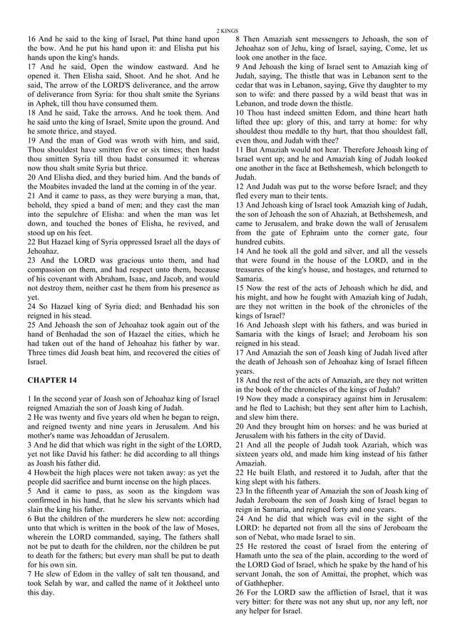 English The Book Of 2nd Kings King James Bible Pdf