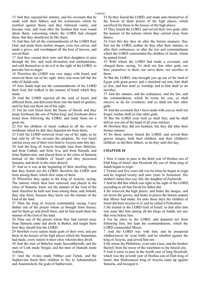 English The Book Of 2nd Kings King James Bible Pdf