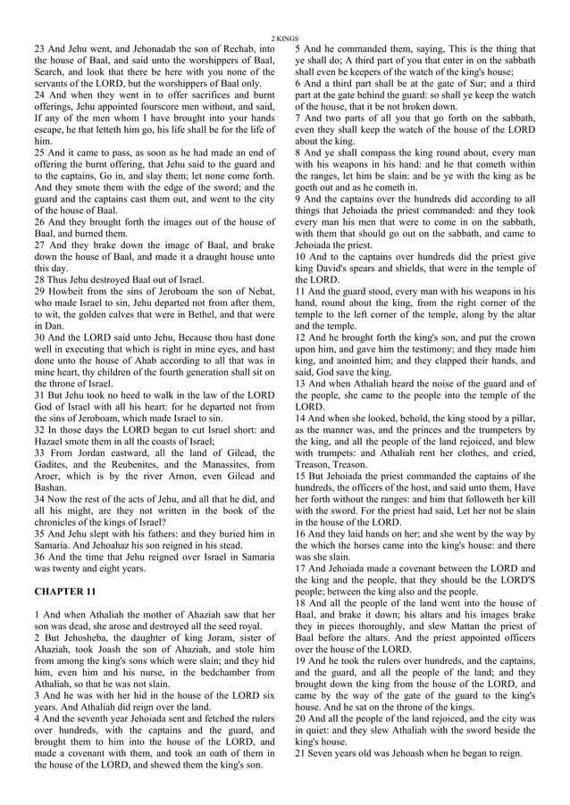 English The Book Of 2nd Kings King James Bible Pdf