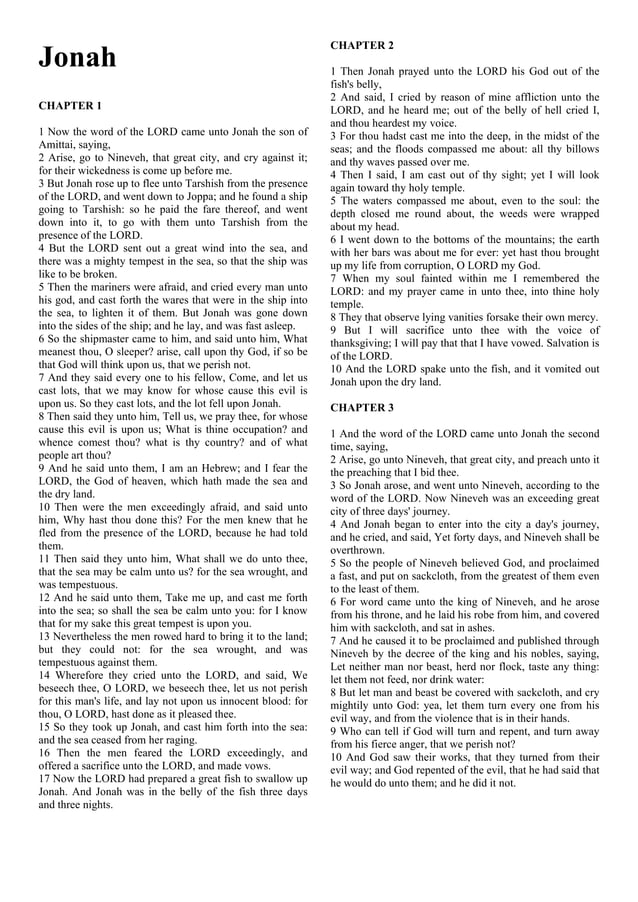 English - The Book of Prophet Jonah - King James Bible.pdf