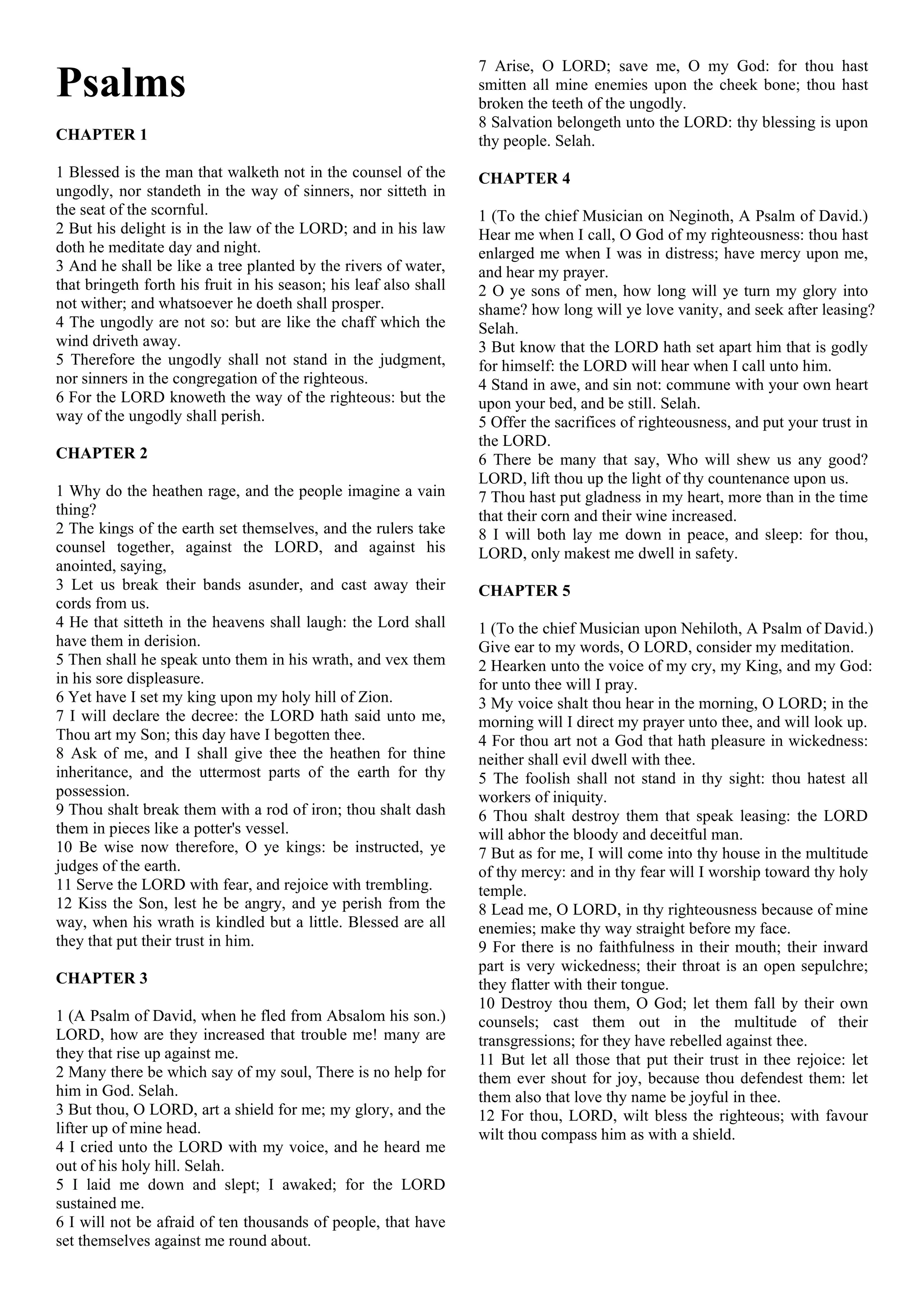 English - The Book of Psalms (King James Bible).pdf