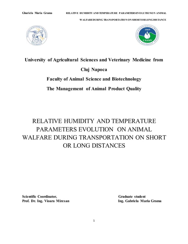 RELATIVE HUMIDITY AND TEMPERATURE PARAMETERS EVOLUTION ON ANIMAL ...