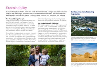 Essity is the leading global hygiene and health company dedicated to ...