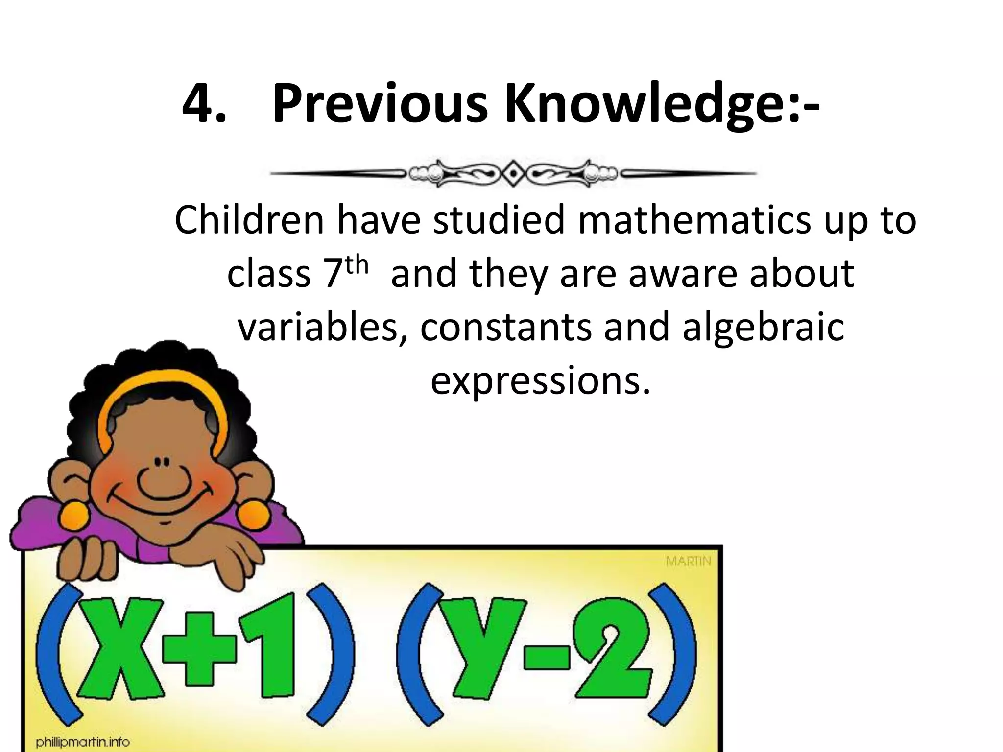 algebraic expression class VIII | PPTX
