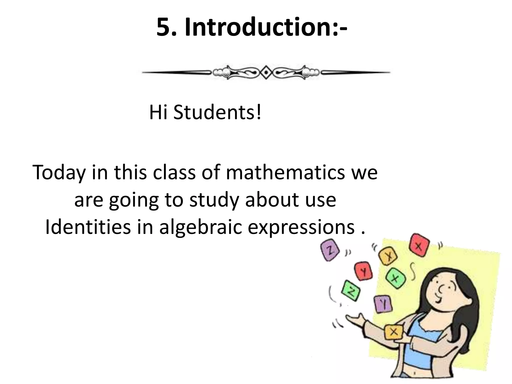 algebraic expression class VIII | PPTX