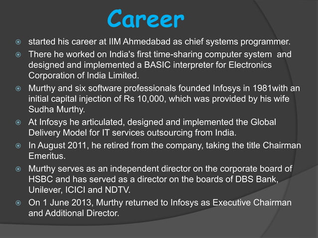 narayan murthy | PPT