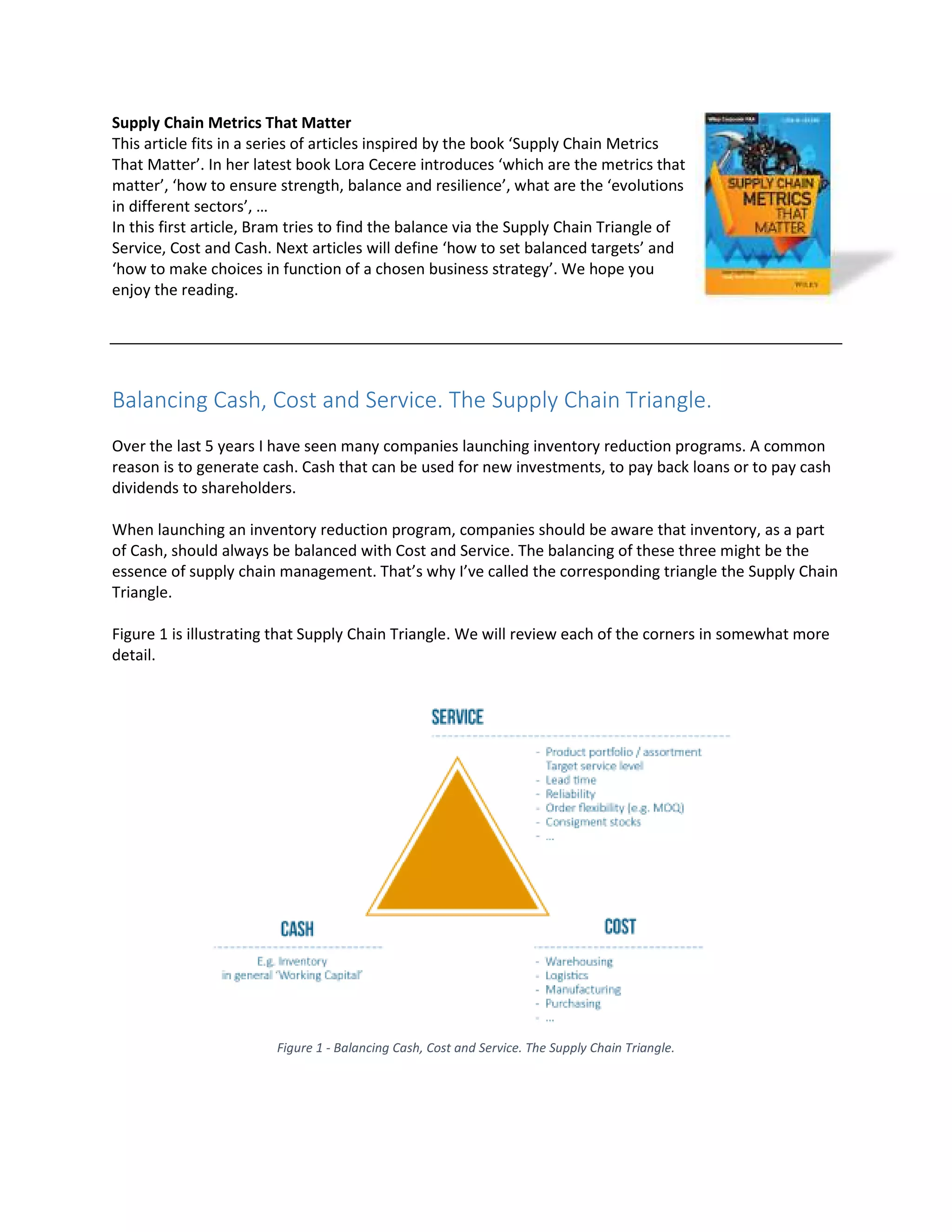 English - 1 - Balancing cash cost and service. The supply chain ...
