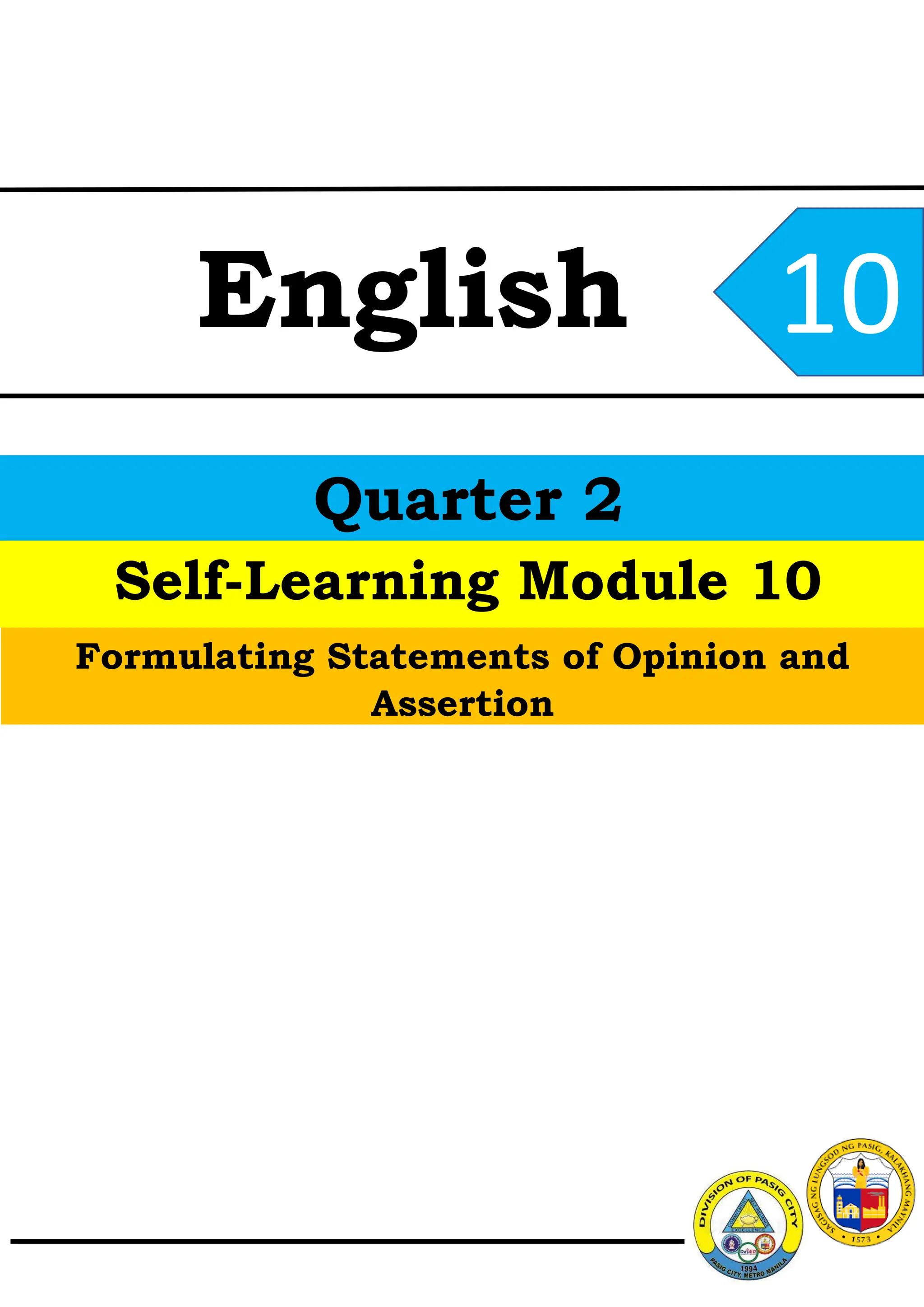 English 10 - Q2 - Quarter 2 module in english | PDF