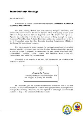 English 10 - Q2 - Quarter 2 module in english | PDF