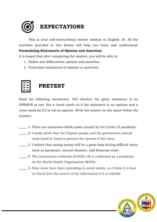 English 10 - Q2 - Quarter 2 module in english | PDF