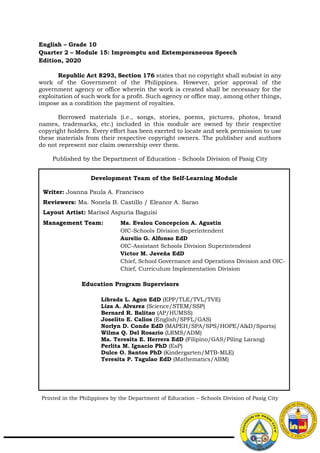 English 10 - Q2 - M15.pdf Quarter 2 module in english | PDF