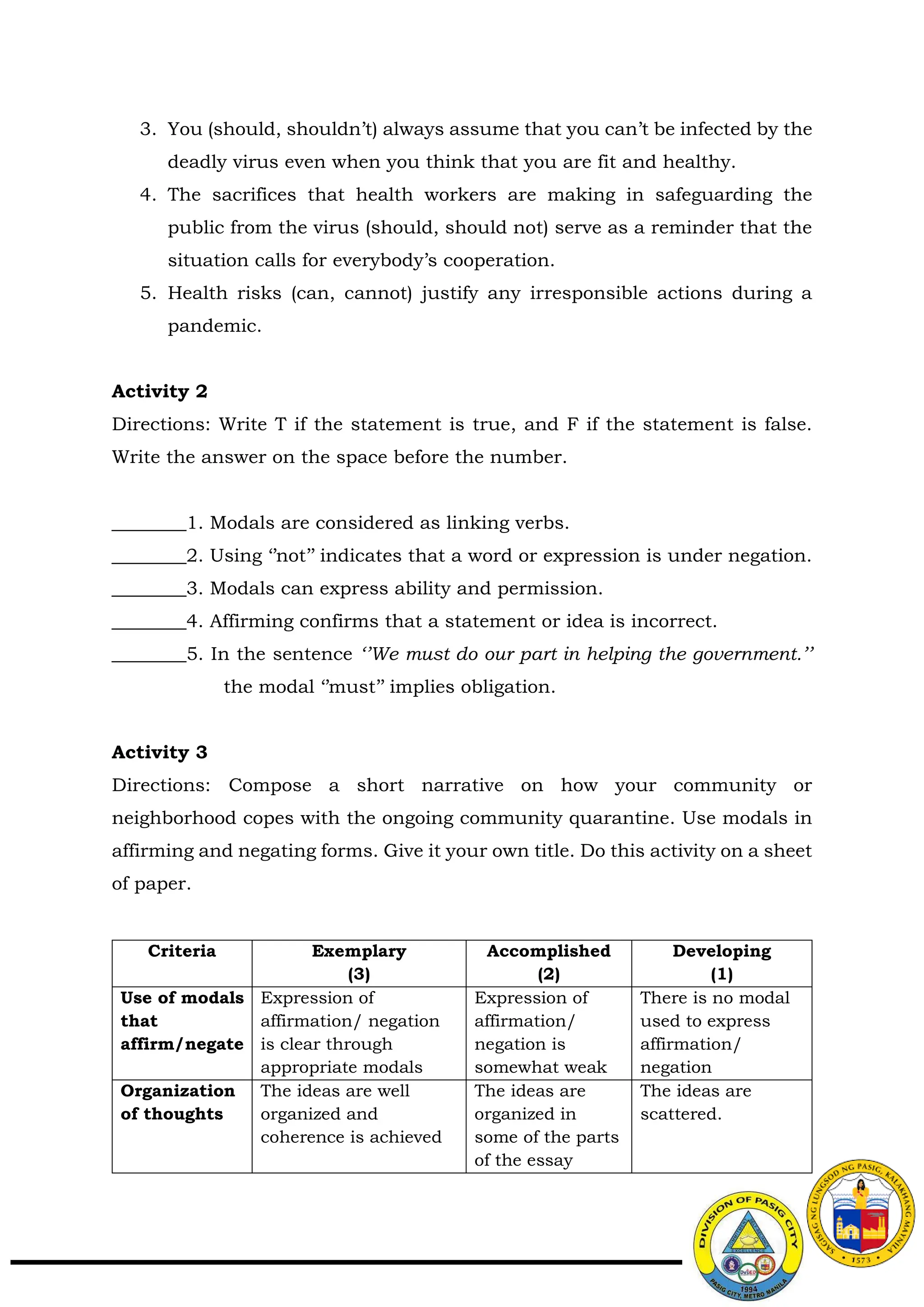English 10 - Quarter 2 module in english | PDF | Education