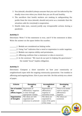 English 10 - Quarter 2 module in english | PDF