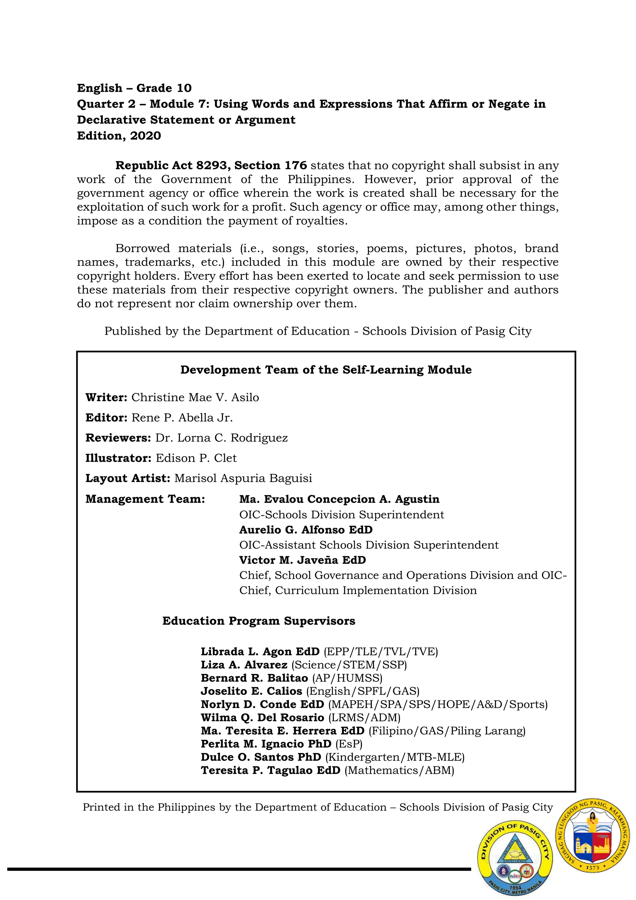English 10 - Q2 - M7.pdf Quarter 2 module in english | PDF