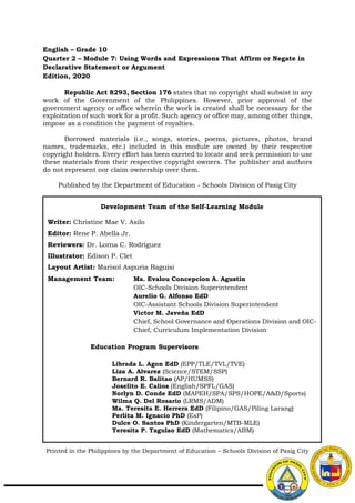 English 10 - Q2 - M7.pdf Quarter 2 module in english | PDF