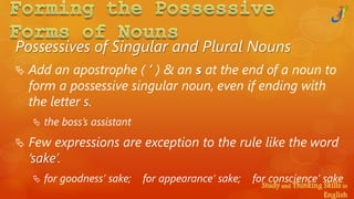 English 101. NOUNS: Rules in Forming its Plural | PPTX | College ...