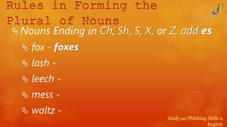 English 101. NOUNS: Rules in Forming its Plural | PPTX | College ...