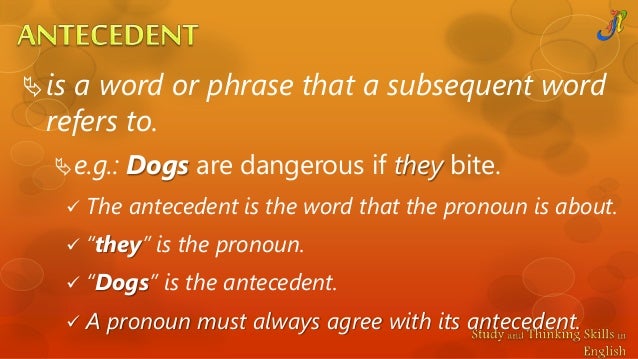 English 101. Antecedent & Referent