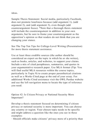 English 101Essay Assignment 7 Argumentative EssayTopic an.docx