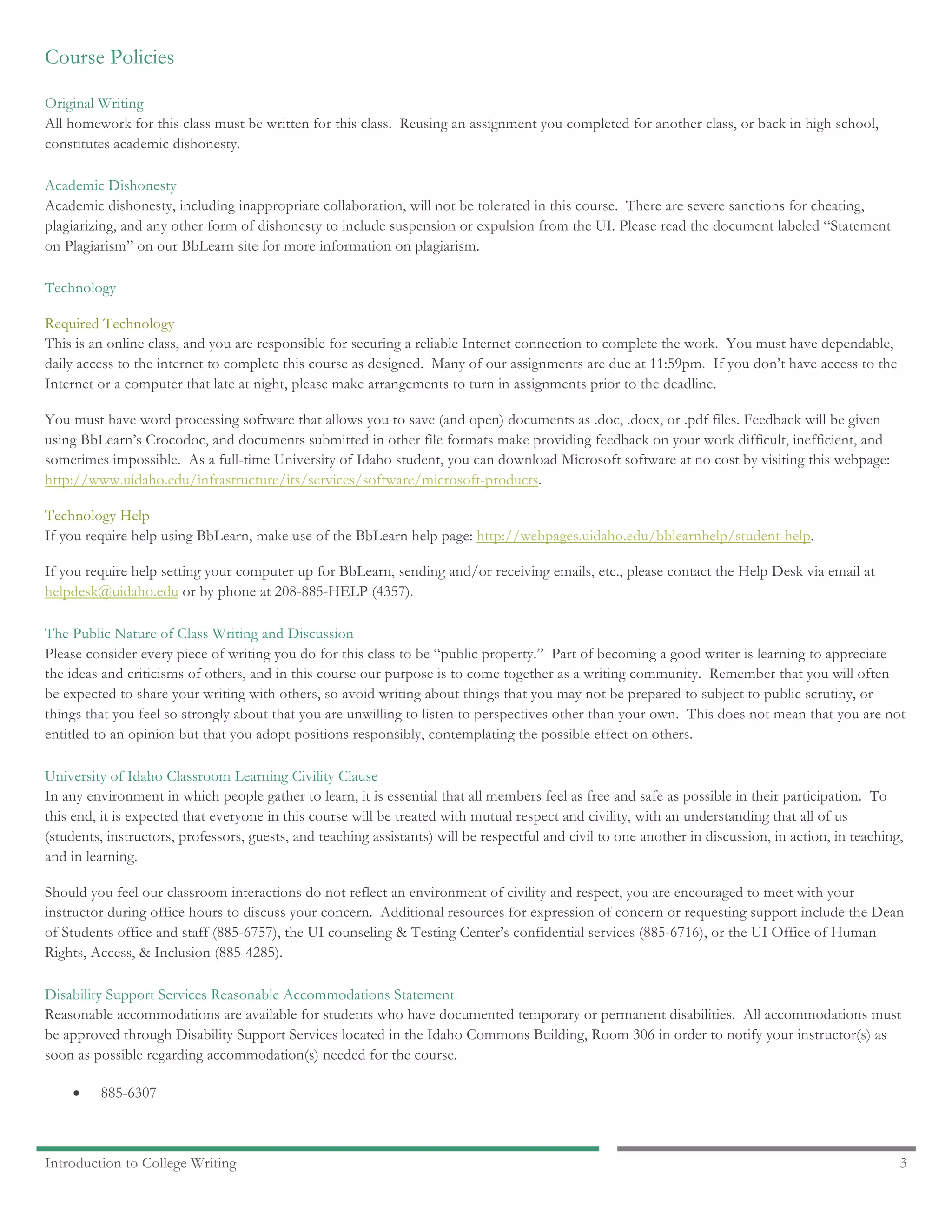 English 101 syllabus -online spring 2017 | PDF