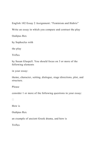 English 102 Essay 2 Assignment Feminism and Hubris”Write a.docx