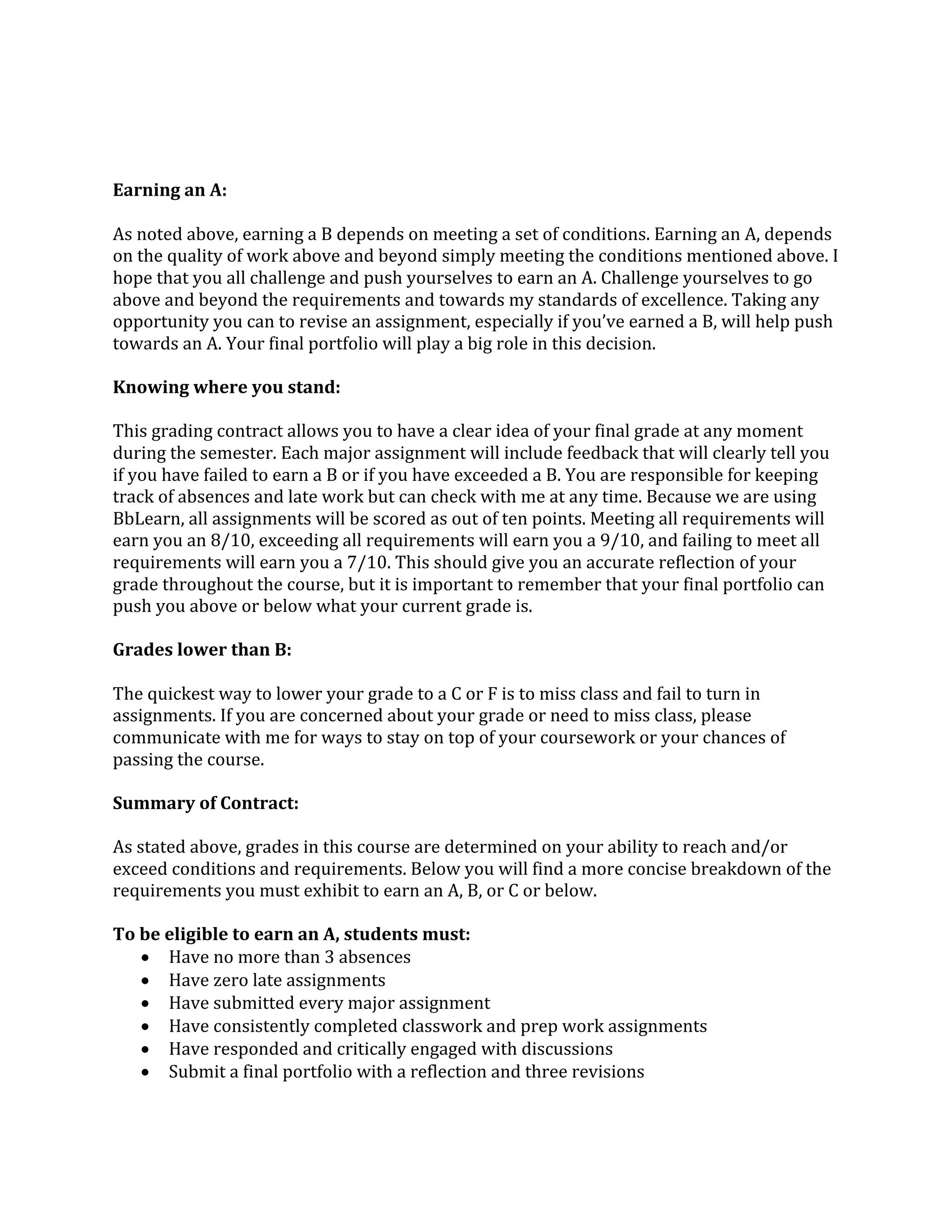 English 102 grading contract | PDF