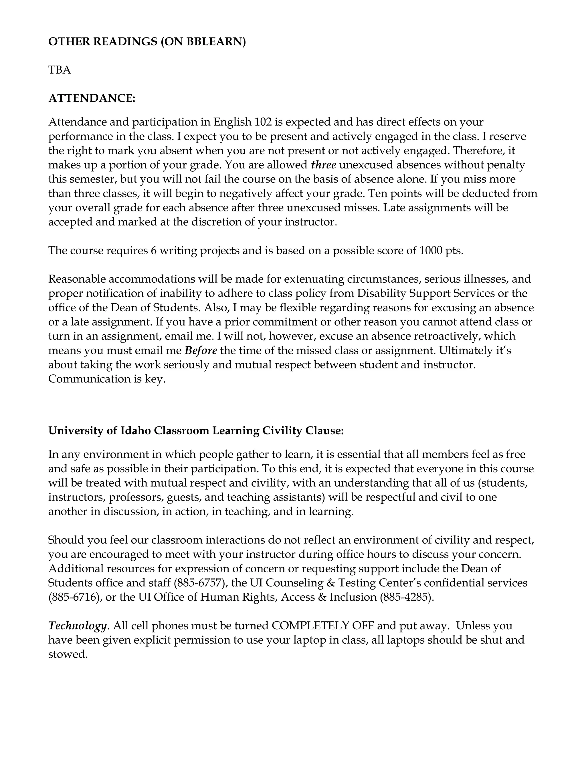 English 102 syllabus official | PDF