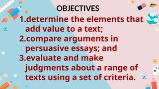 English FOR GRADE 10 MAKING JUDGEMENT AND | PPTX