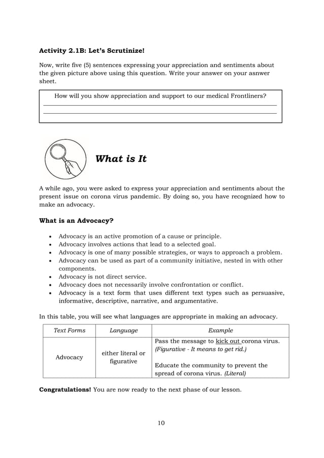 ENGLISH 10 QUARTER 2 MODULE 1 F.pdf | Educational Assessment | Education