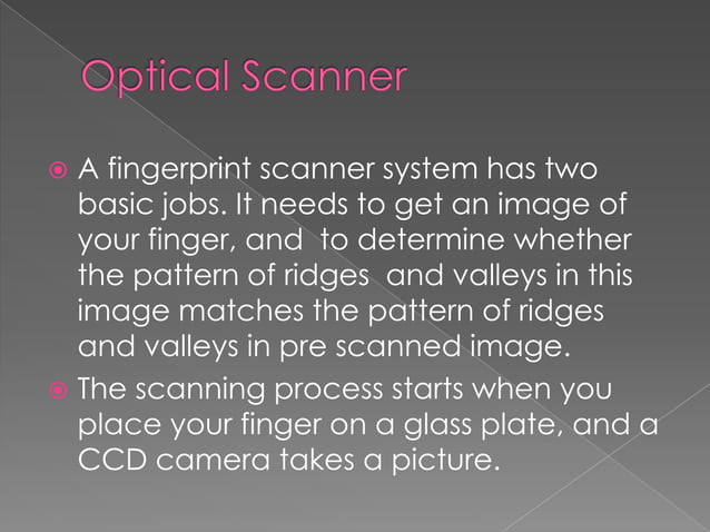 How Fingerprint Scanners Work | PPTX