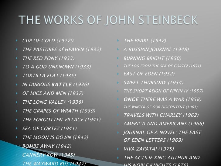English 1102- Research Presentation-(John Steinbeck)- by Eula Smith