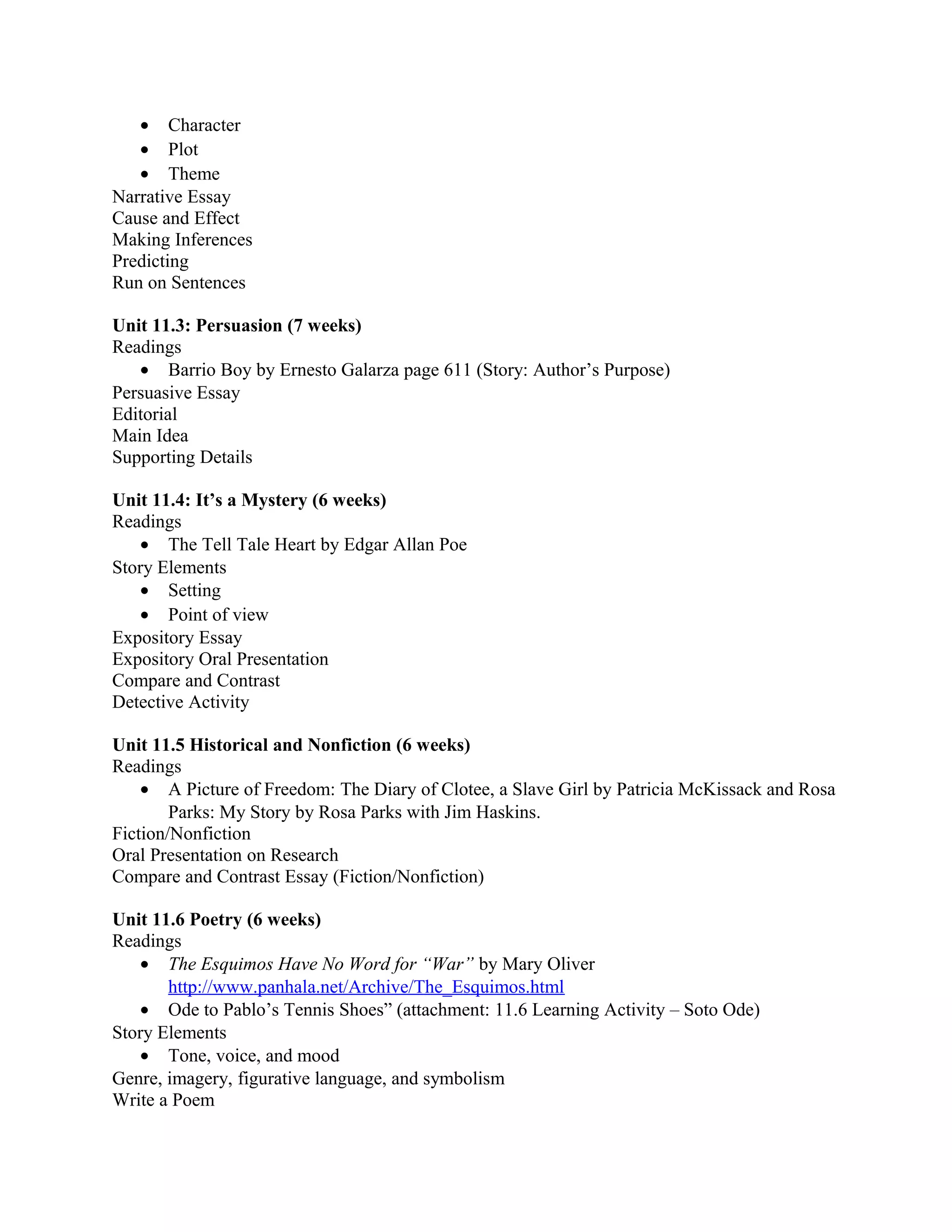 English 11th grade level syllabus 2013 2014 | PDF