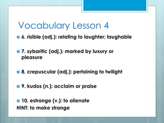 English 12 honors vocab 1 4 | PPT