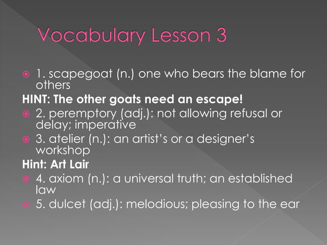 English 12 honors vocab 3 | PPT