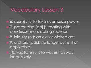 English 12 honors vocab 3 | PPTX