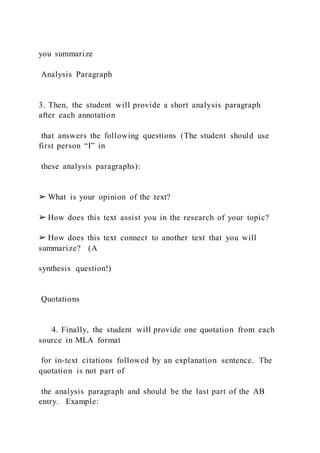 English 1302 Annotated Bibliography (AB) Assignment Inst | PDF