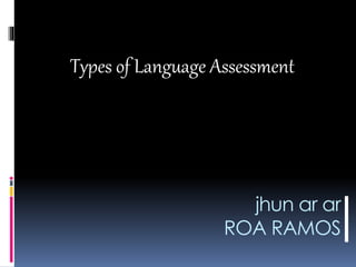 Types of Language Assessment | PPT