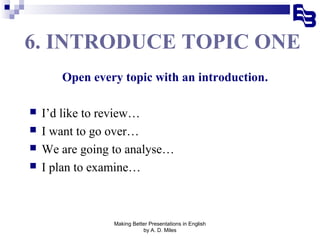 English 17 steps to better presentations vocabulary guide | PPT