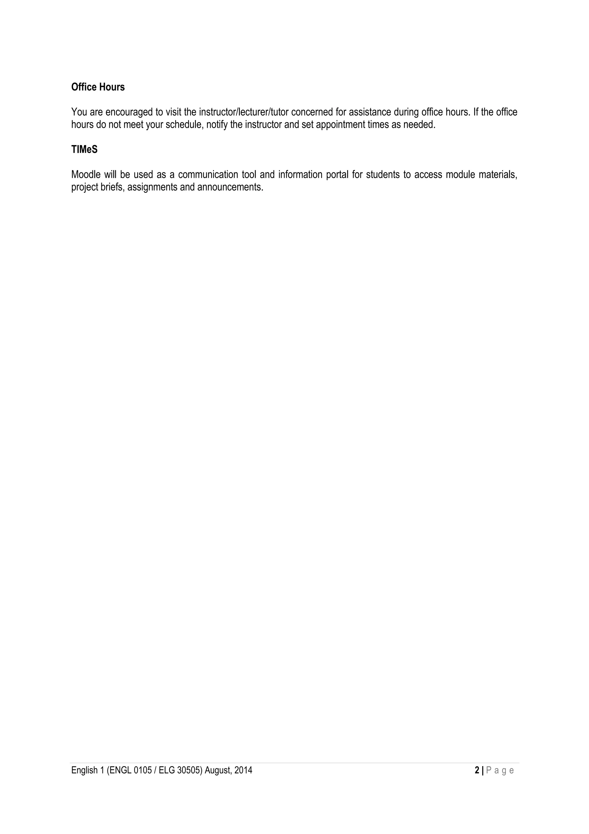 ELG 30505 Module Outline | PDF