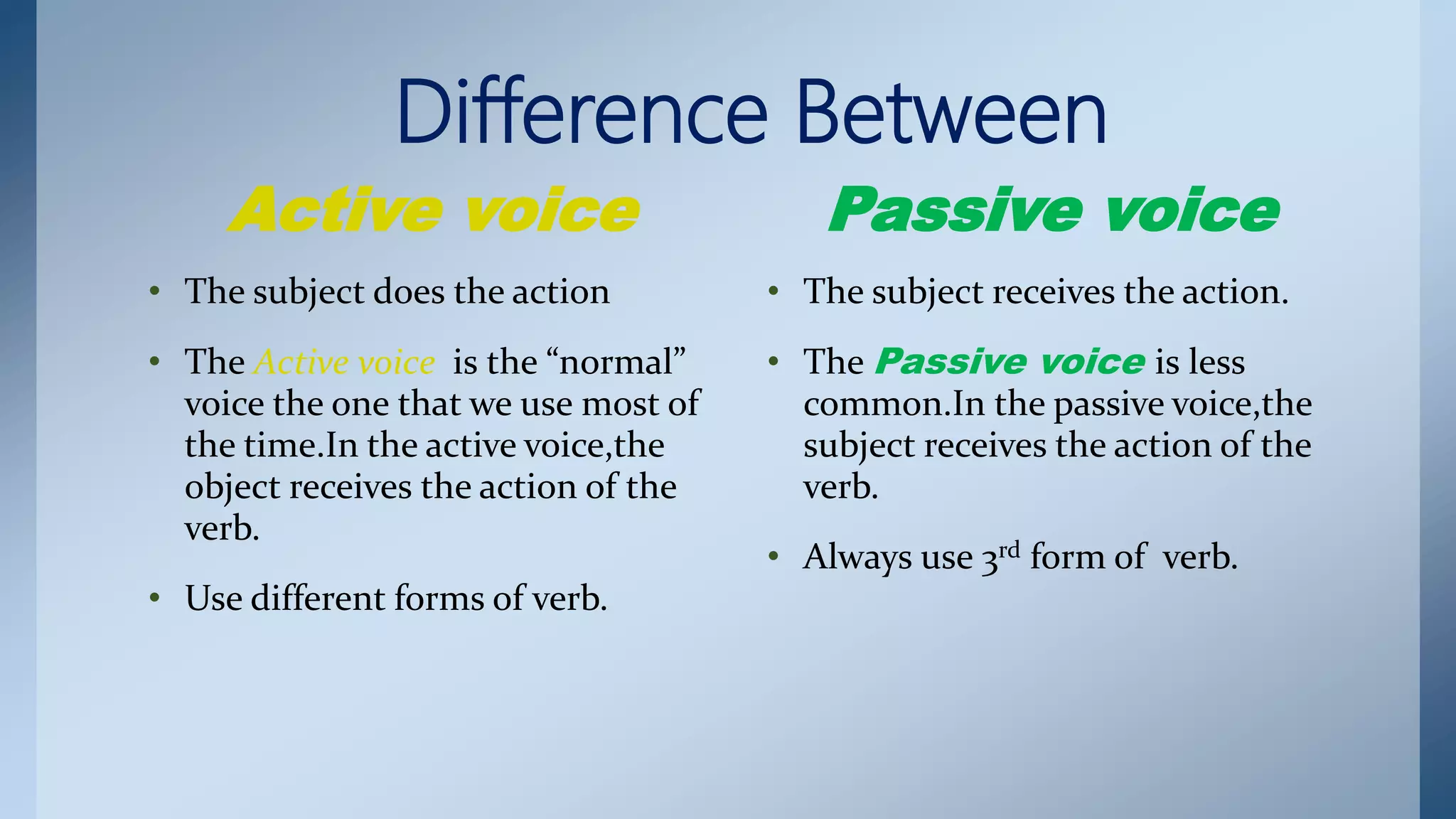 All tenses Active and Passive voice presentation | PPTX