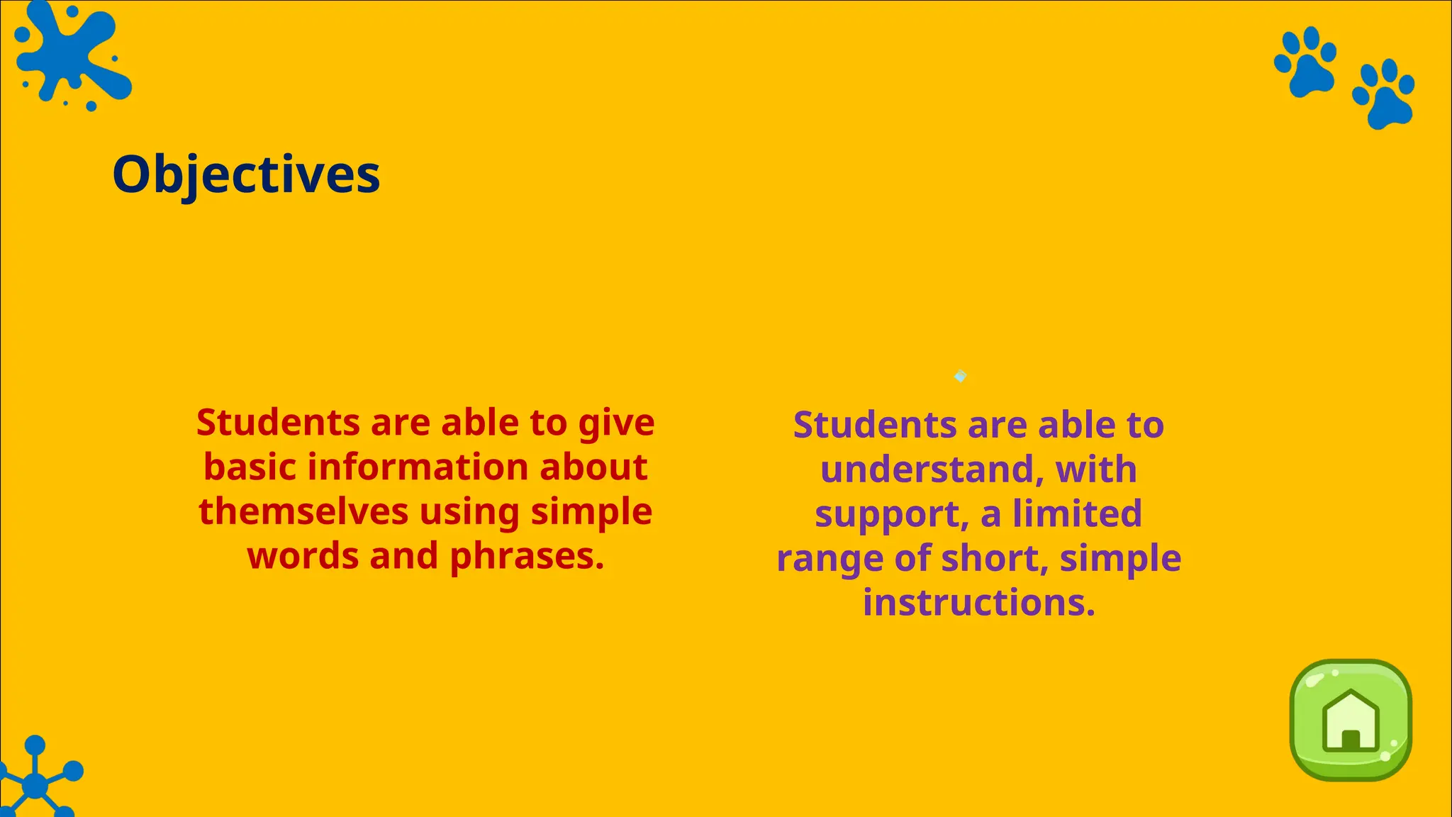 ENGLISH Material 1st Grade meeting 1 to 7 | PPT