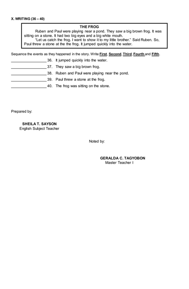 English 1 st quarter summative | DOCX