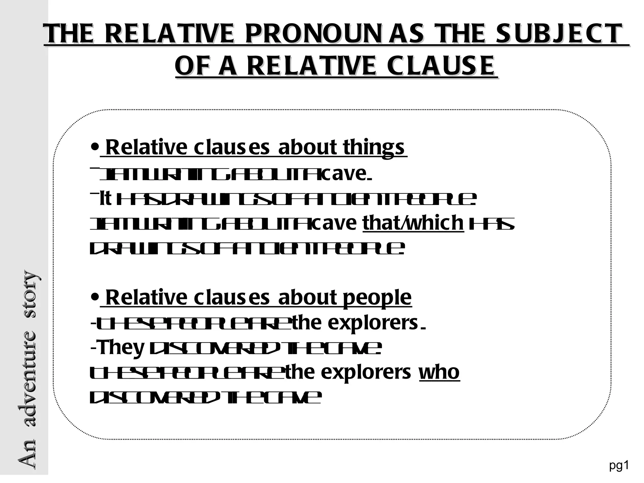 Adventure Story, Relative Clauses | PPS