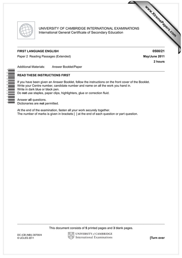 English Past Paper | PDF