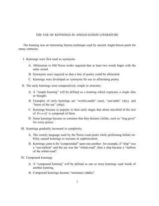 English2.2(kennings) | PDF | Poetry | Books and Literature