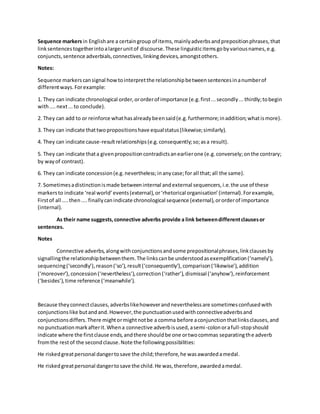 Sequence Markers in English | PDF