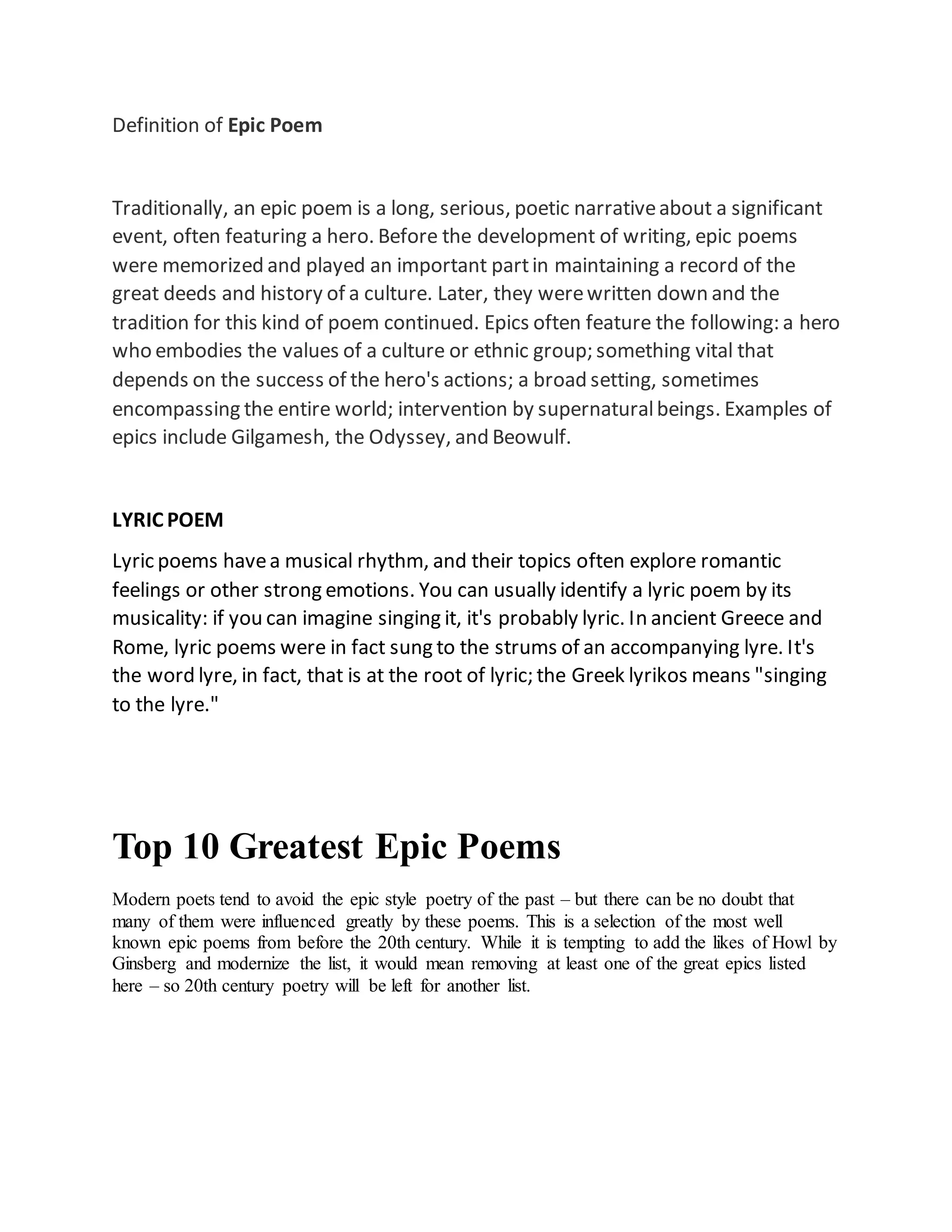 English2.9(definition of epic poem) | PDF | Free Download